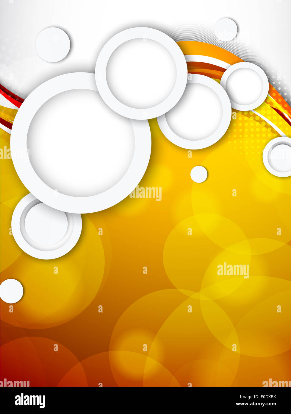 Abstract orange brochure with circles Stock Photo - Alamy