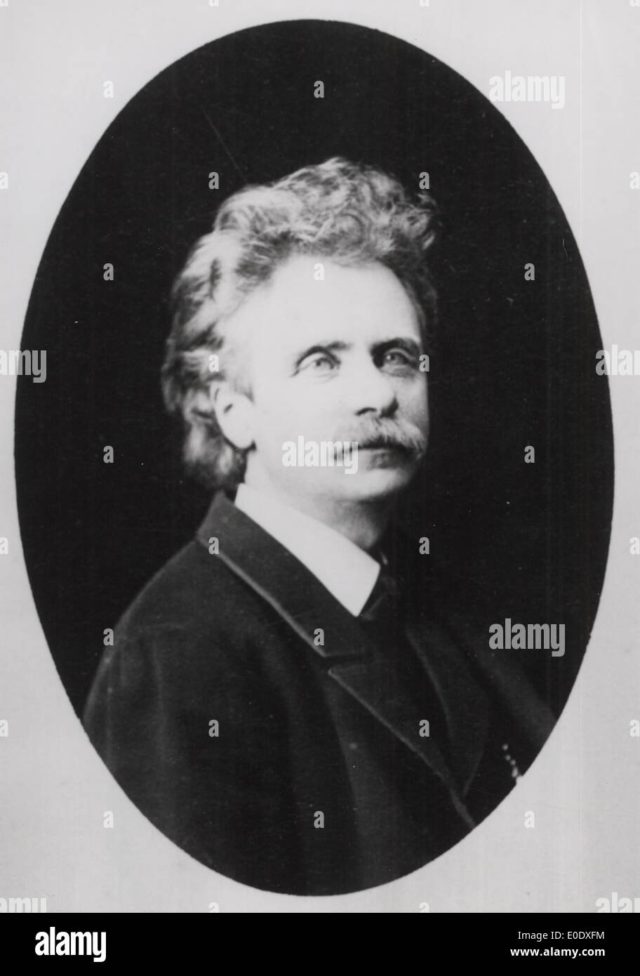 A portrait of the famous Norwegian composer Edvard Grieg, captured in ...