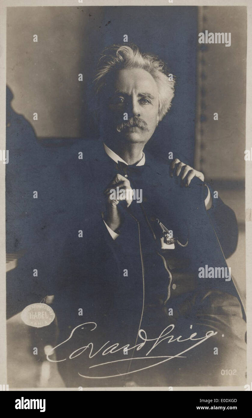 A postcard featuring Edvard Grieg, the renowned Norwegian composer ...