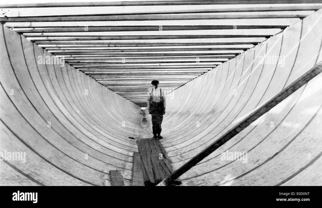 This photograph shows the reconstruction and repair efforts on the ...