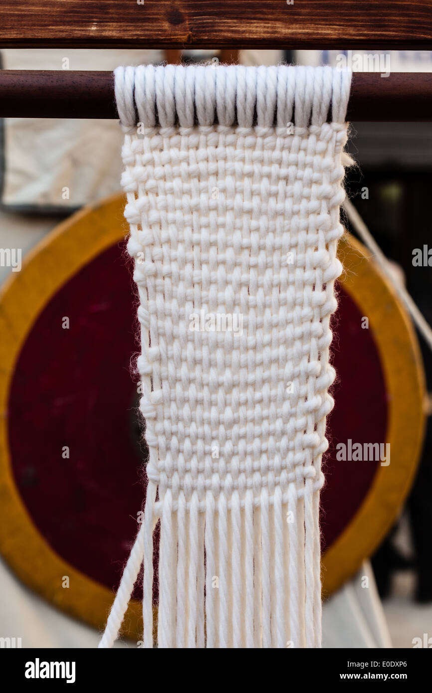 some traditional sewing and knitting tools in a medieval fair Stock ...