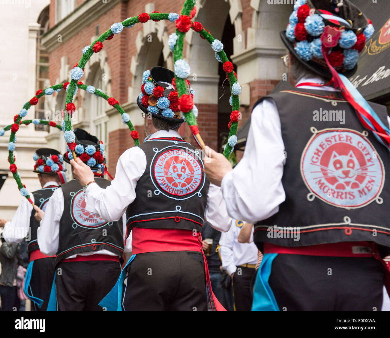 London, UK. 10th May, 2014. Morris Men dance outside the Westminster ...