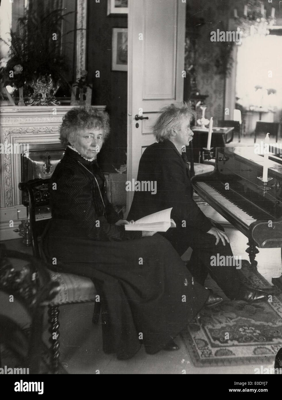 A historical photo showing Edvard Grieg, the famous Norwegian composer ...