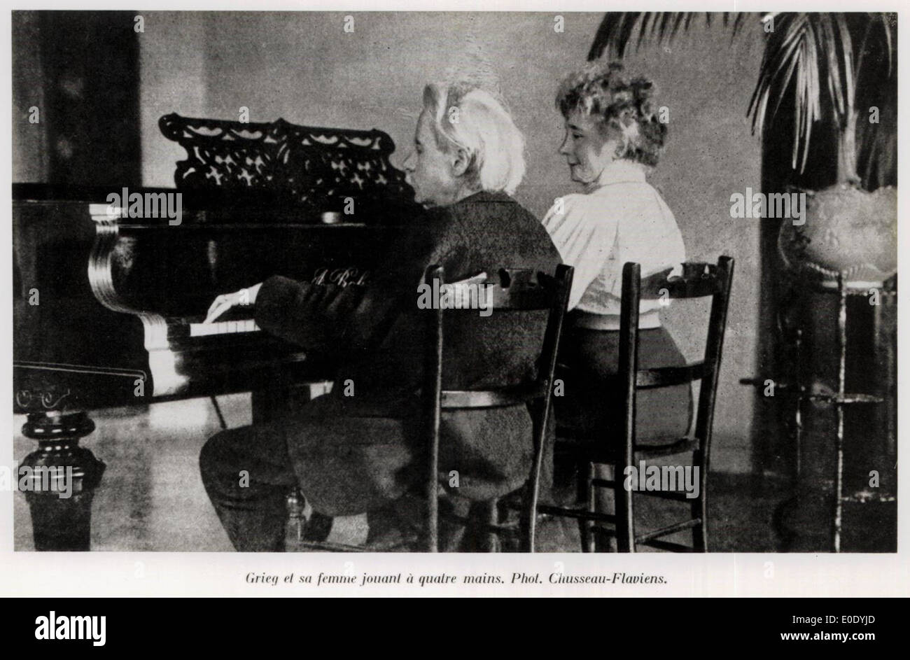 This photograph from 1906 shows Edvard Grieg and his wife, Nina ...