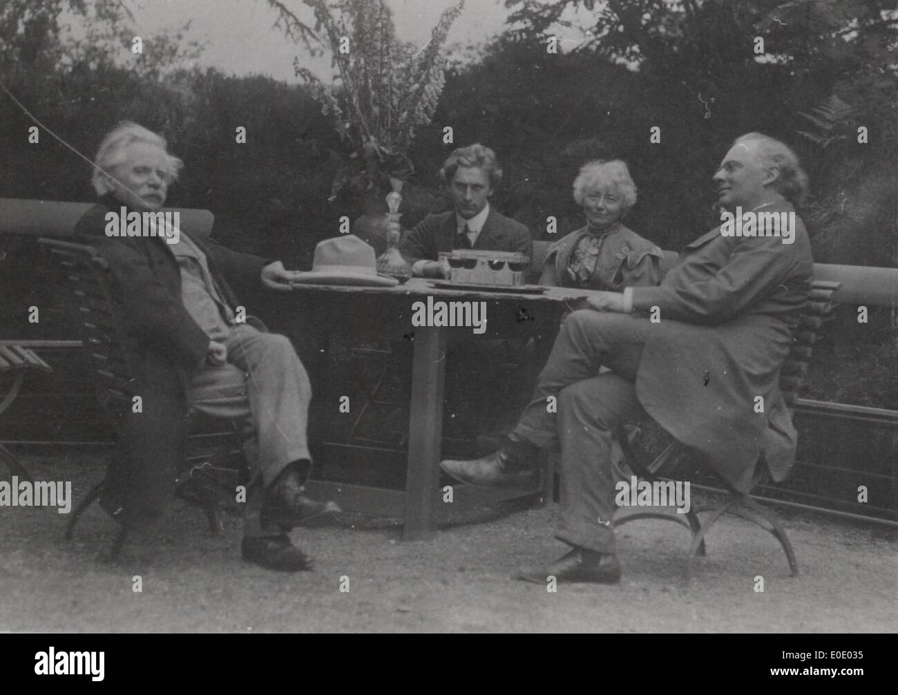 This photograph shows prominent musicians Edvard Grieg, Percy Grainger ...