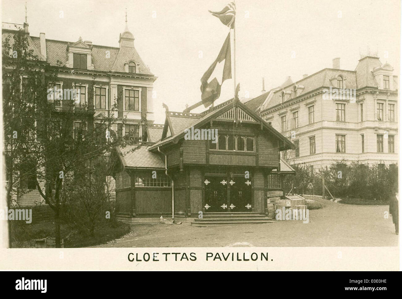 A photograph of Cloetta’s pavilion from the 1898 exhibition, capturing ...