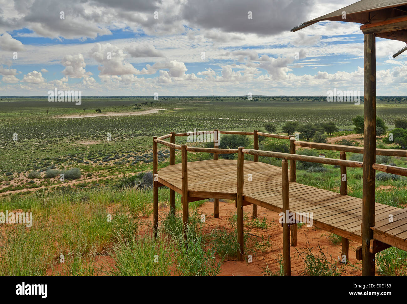 view from main area of Polentswa Tented Camp, Kgalagadi Transfrontier ...