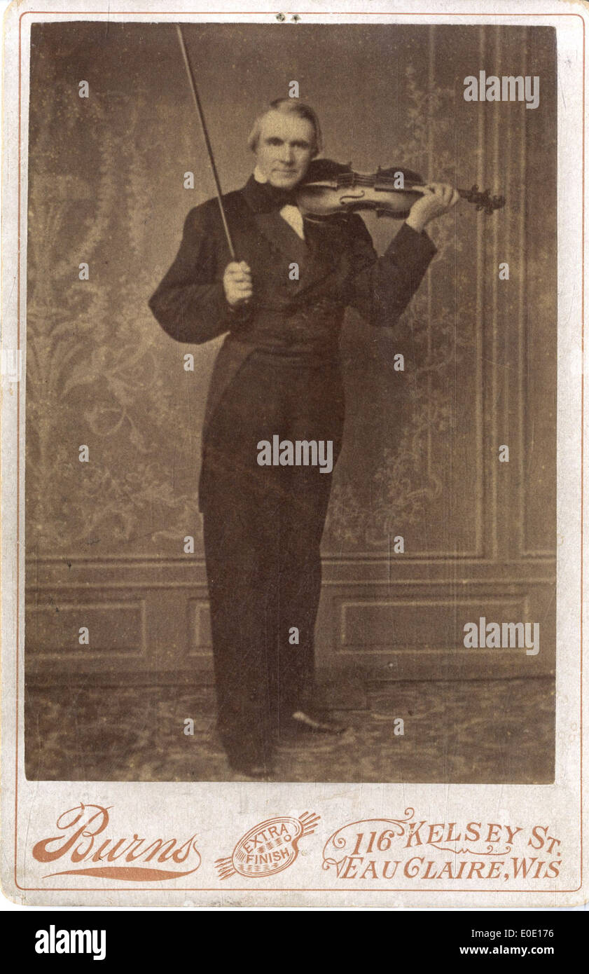 A portrait of Norwegian violinist Ole Bull, renowned for his musical ...