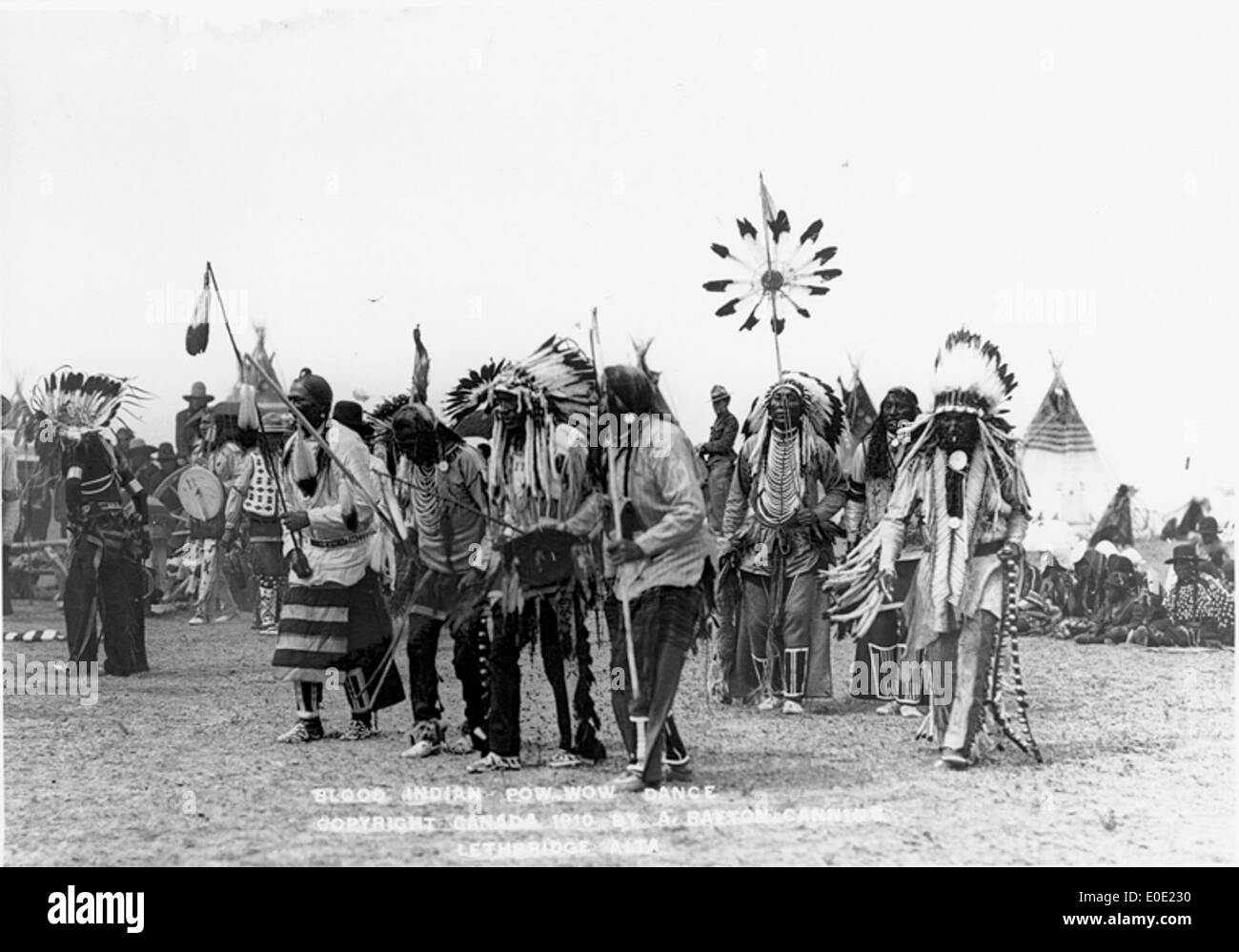 This photograph shows members of the Blood Tribe participating in a pow ...