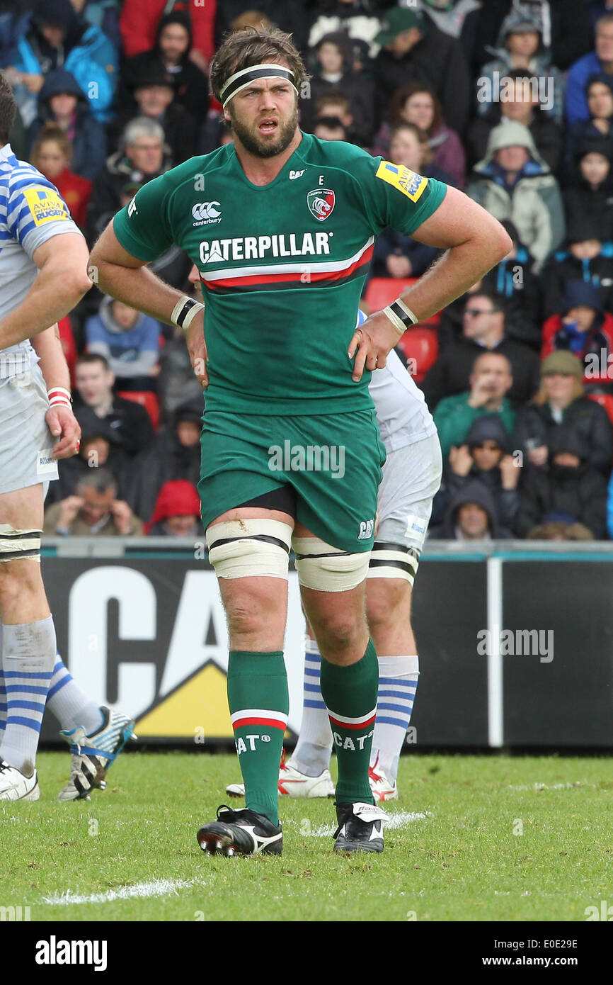 Leicester, UK. 10th May, 2014. Tigers Geoff Parling back in action ...