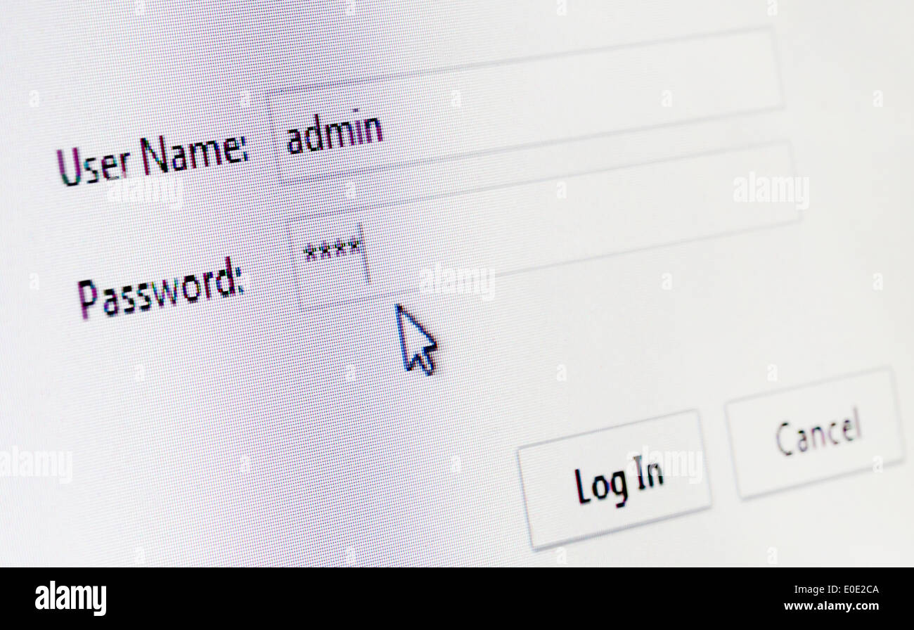 User login on computer screen Stock Photo - Alamy