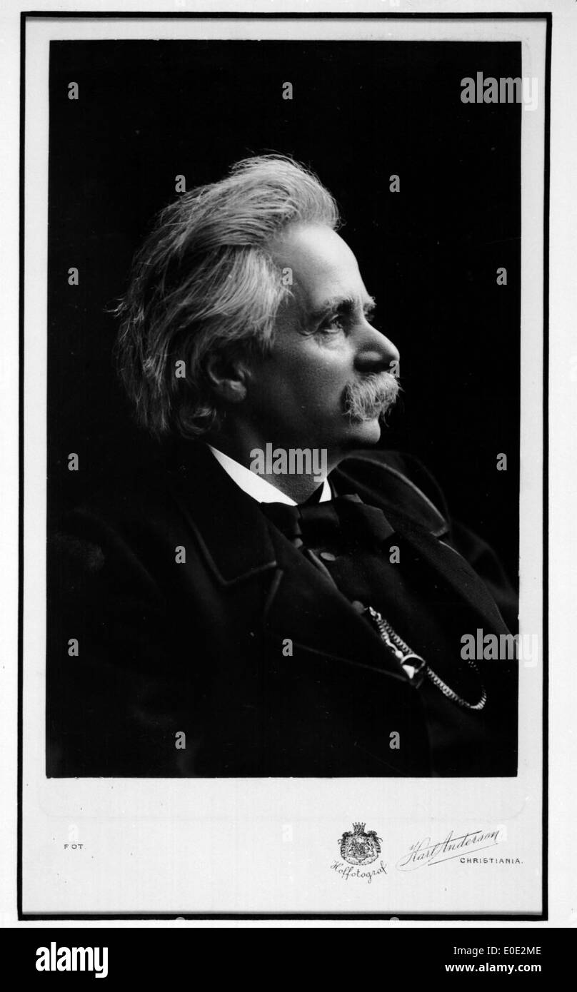 A vintage portrait of Edvard Grieg, the renowned Norwegian composer ...