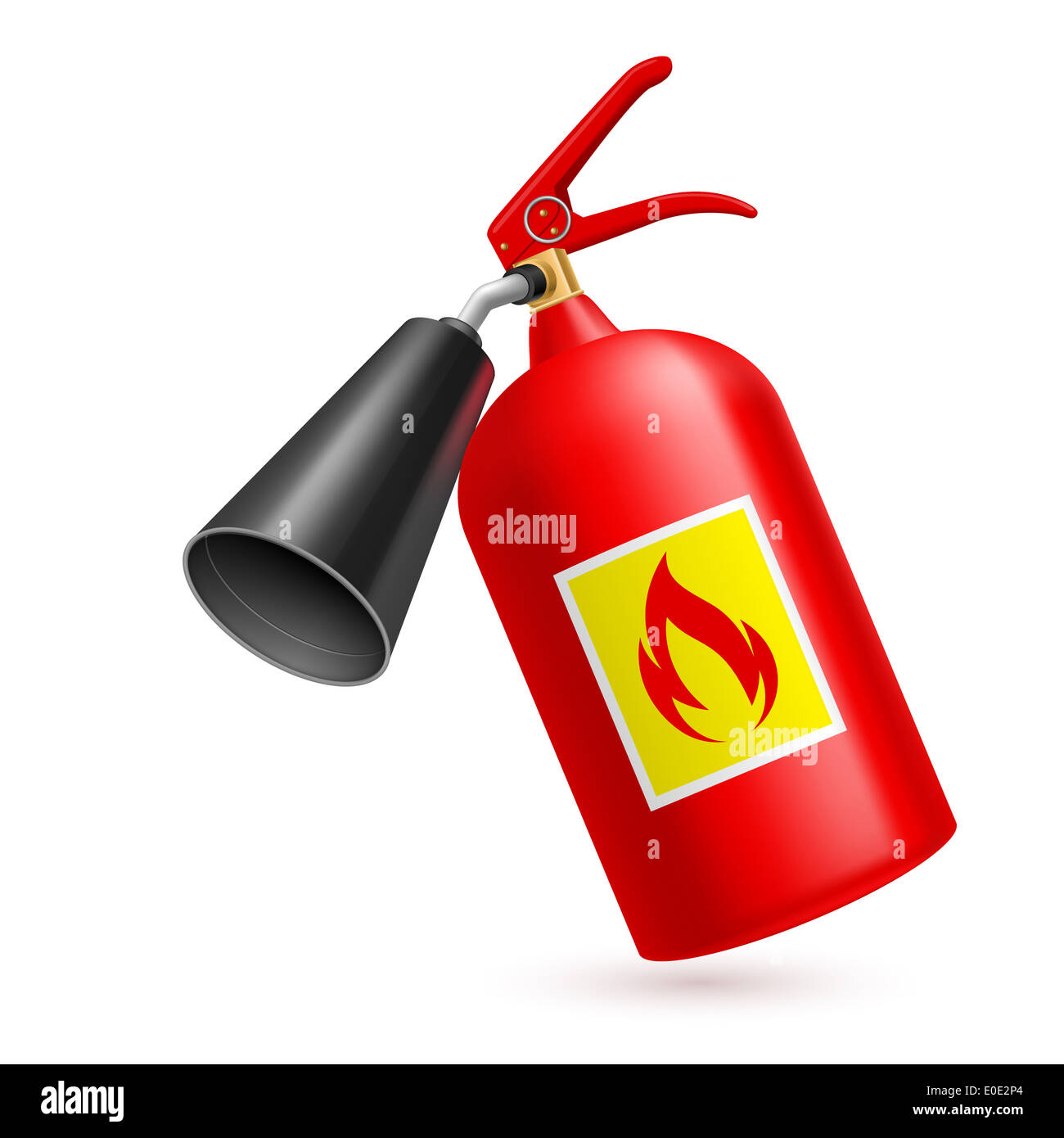 Red fire extinguisher on white background. Fire safety Stock Photo - Alamy