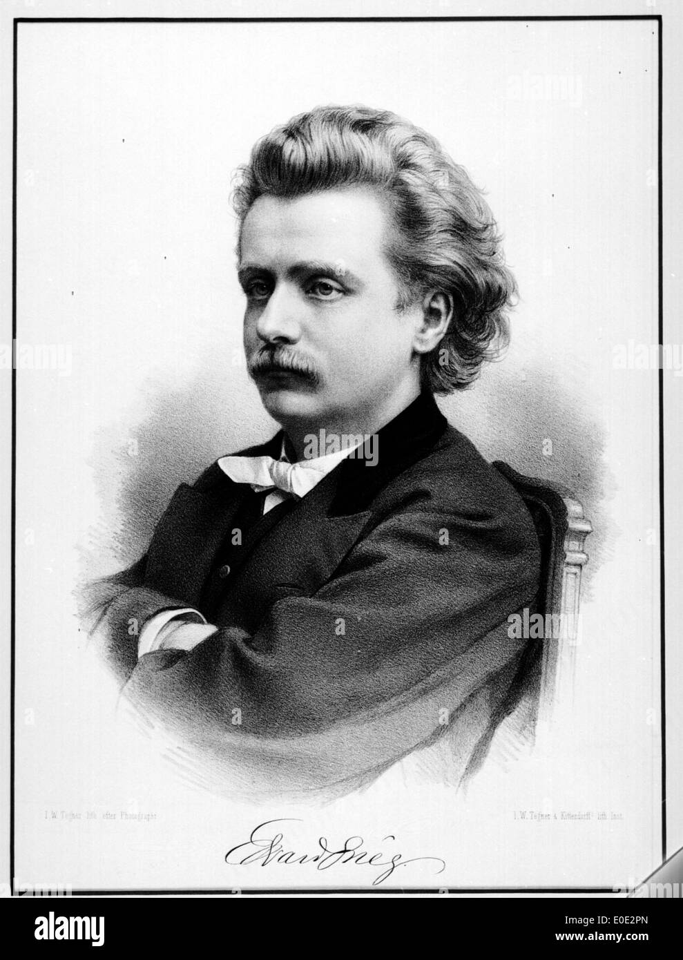 Edvard Grieg liturgraphic portrait Stock Photo - Alamy
