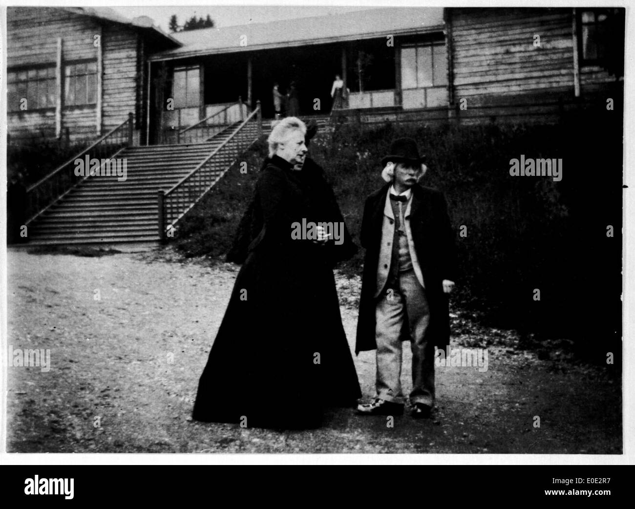 A vintage photograph of composer Edvard Grieg and a lady, capturing a ...