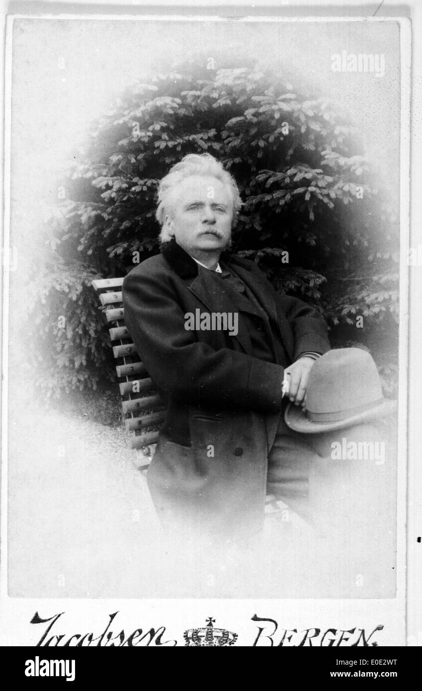 A portrait of the renowned Norwegian composer Edvard Grieg, capturing ...