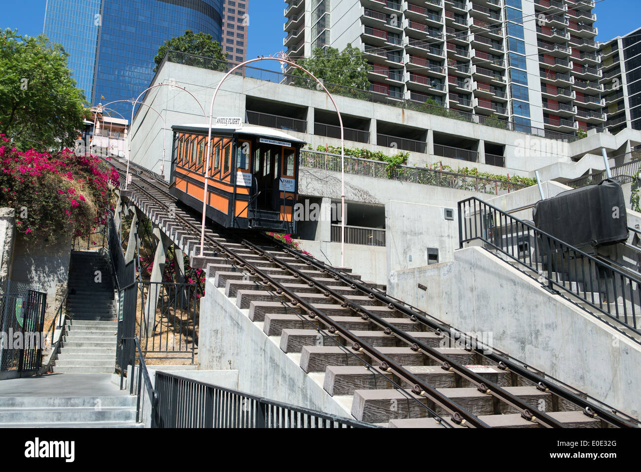 Angels Flight funicular at downtown Los Angeles Stock Photo - Alamy