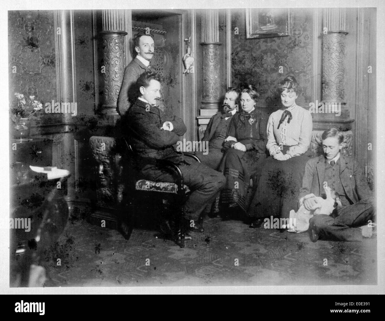 Dog in new years Black and White Stock Photos & Images - Alamy