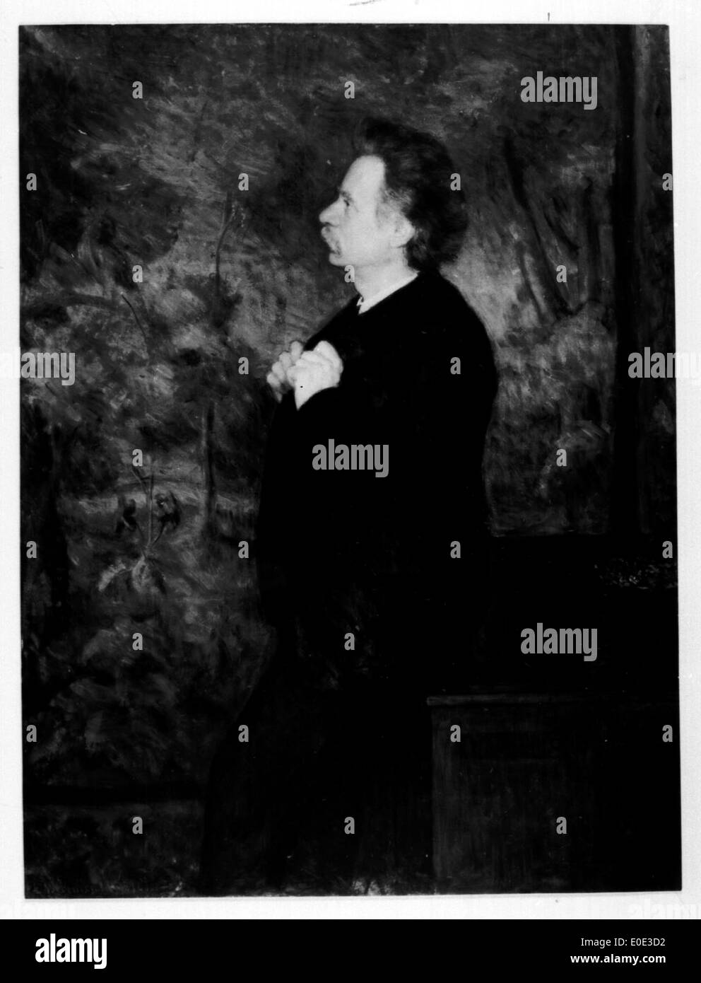 This portrait of Edvard Grieg, a renowned Norwegian composer, captures ...
