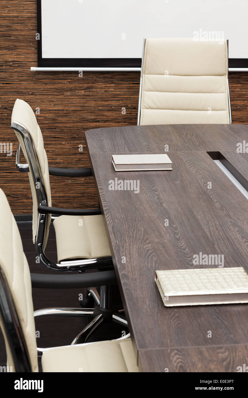 conference table with the screen in the office Stock Photo - Alamy