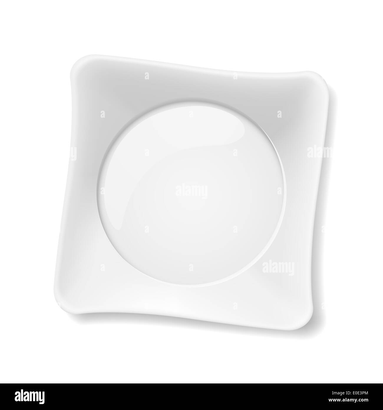 Illustration of empty white plate isolated on white background Stock ...