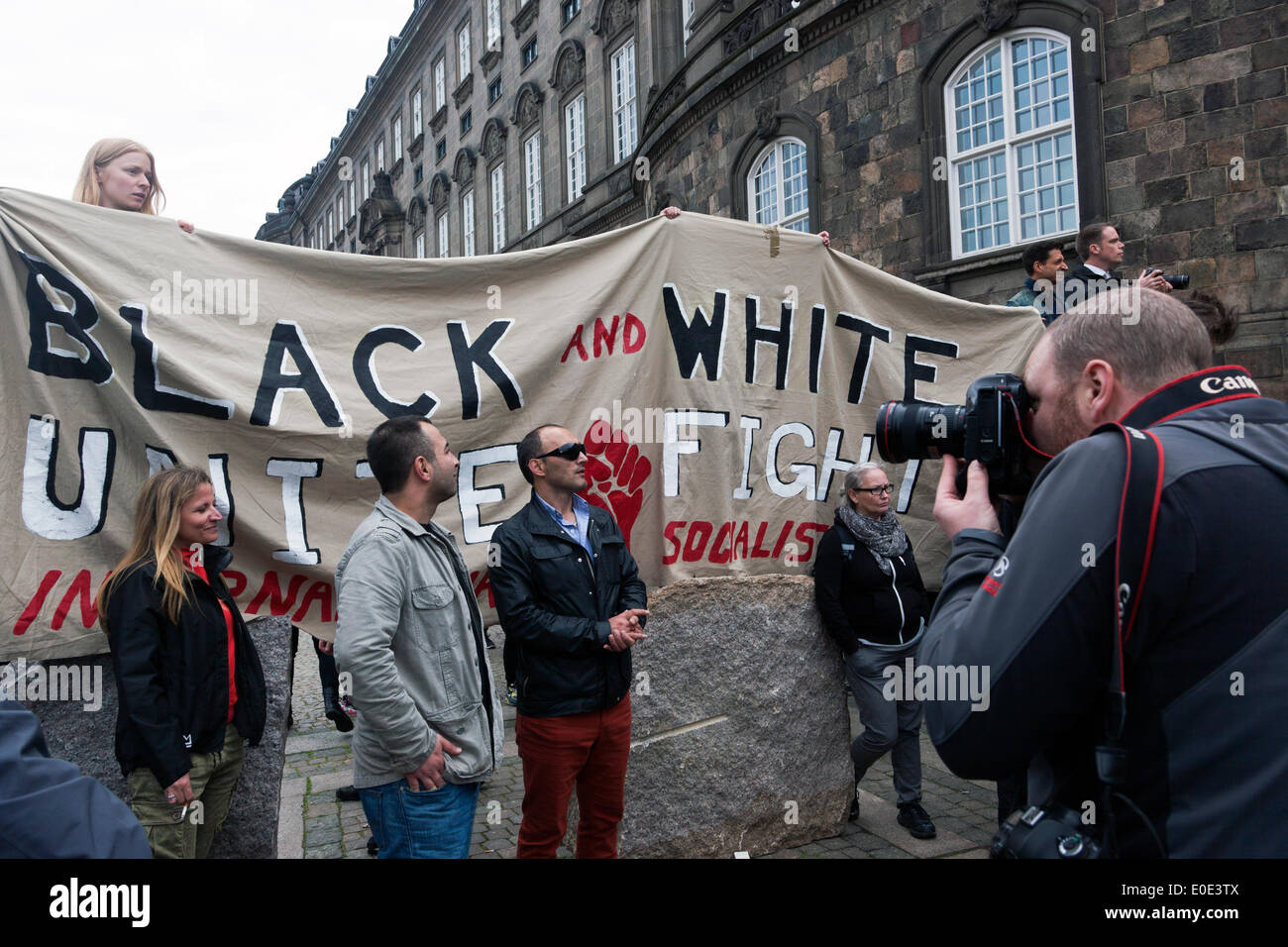 Copenhagen, Denmark. 10th May, 2014. anti fascist counter demonstration ...