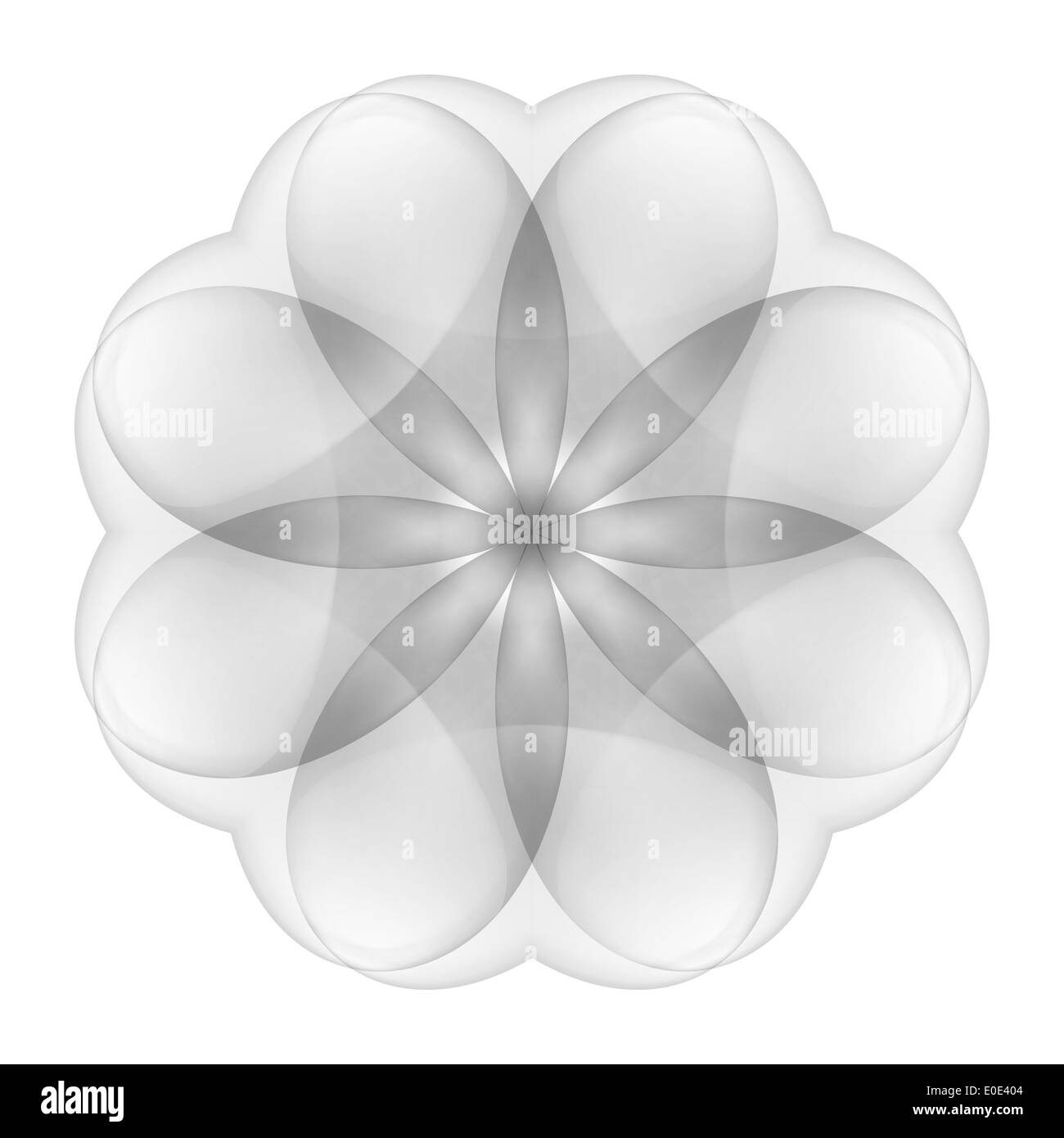 Illustration of abstract transparent flower over white Stock Photo - Alamy