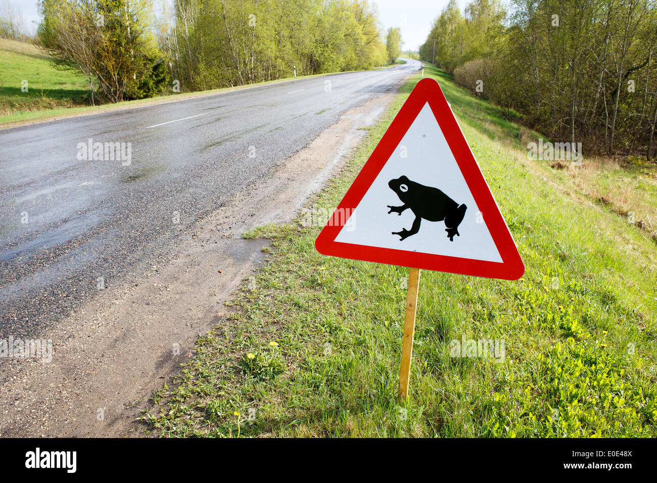 Frog road sign hi-res stock photography and images - Alamy