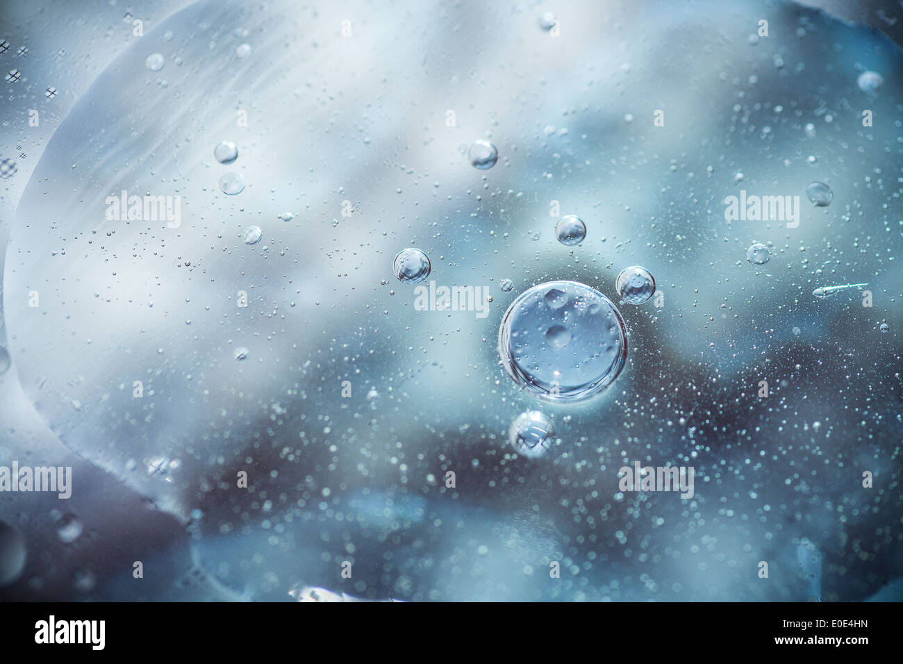 Oil & Water (bubbles) - colourful blue abstract background Stock Photo ...