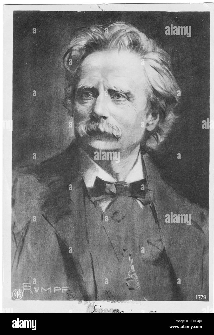 This is a portrait of Edvard Grieg, a renowned Norwegian composer and ...