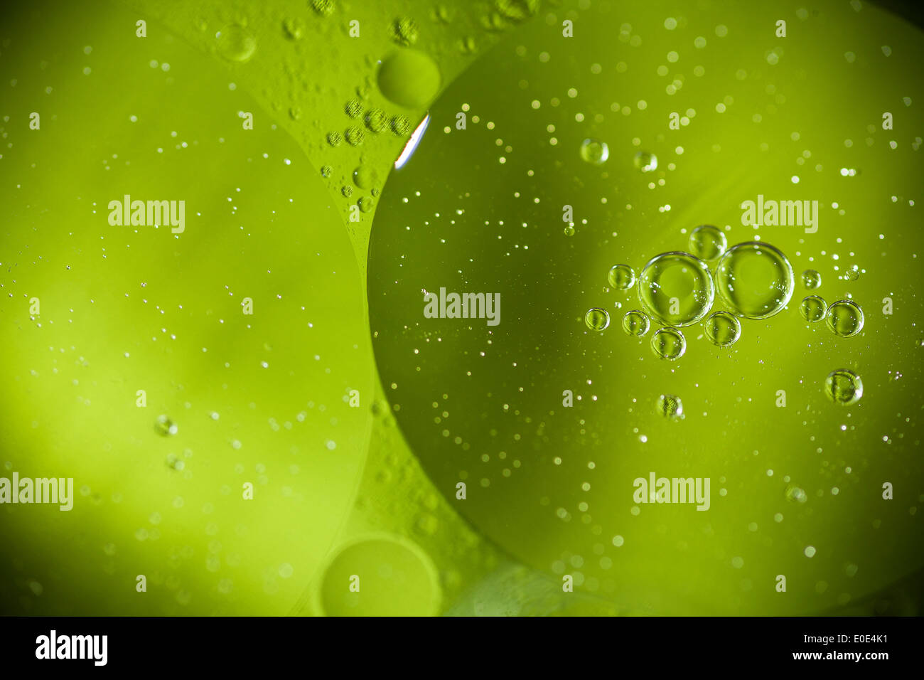 Oil & Water (bubbles) - colourful greenabstract background Stock Photo ...