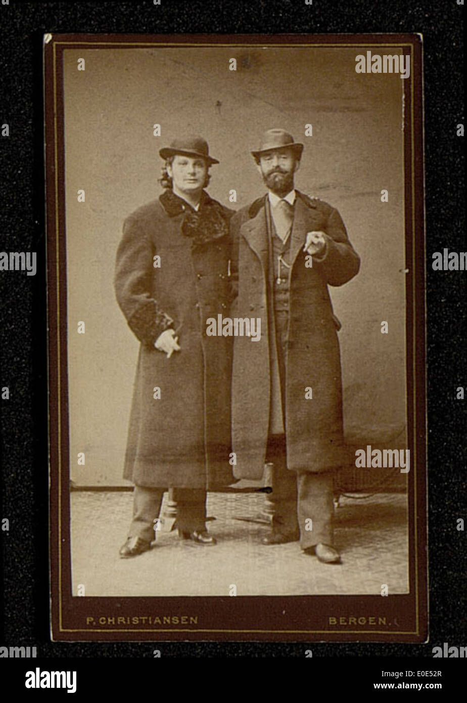 This image shows Alexander Bull with a friend, likely from the late ...