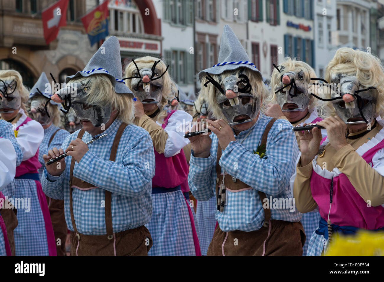 A photograph of some colorful costumes at Basler Fasnacht (carnival) in ...
