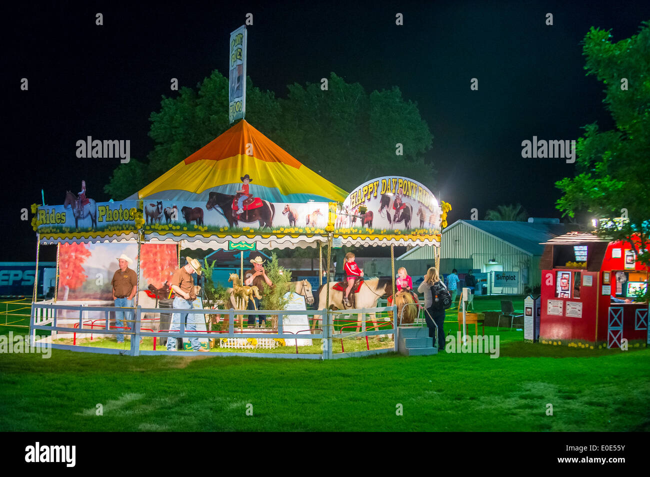 Amusement park at the Clark County Fair and Rodeo held in Logandale ...
