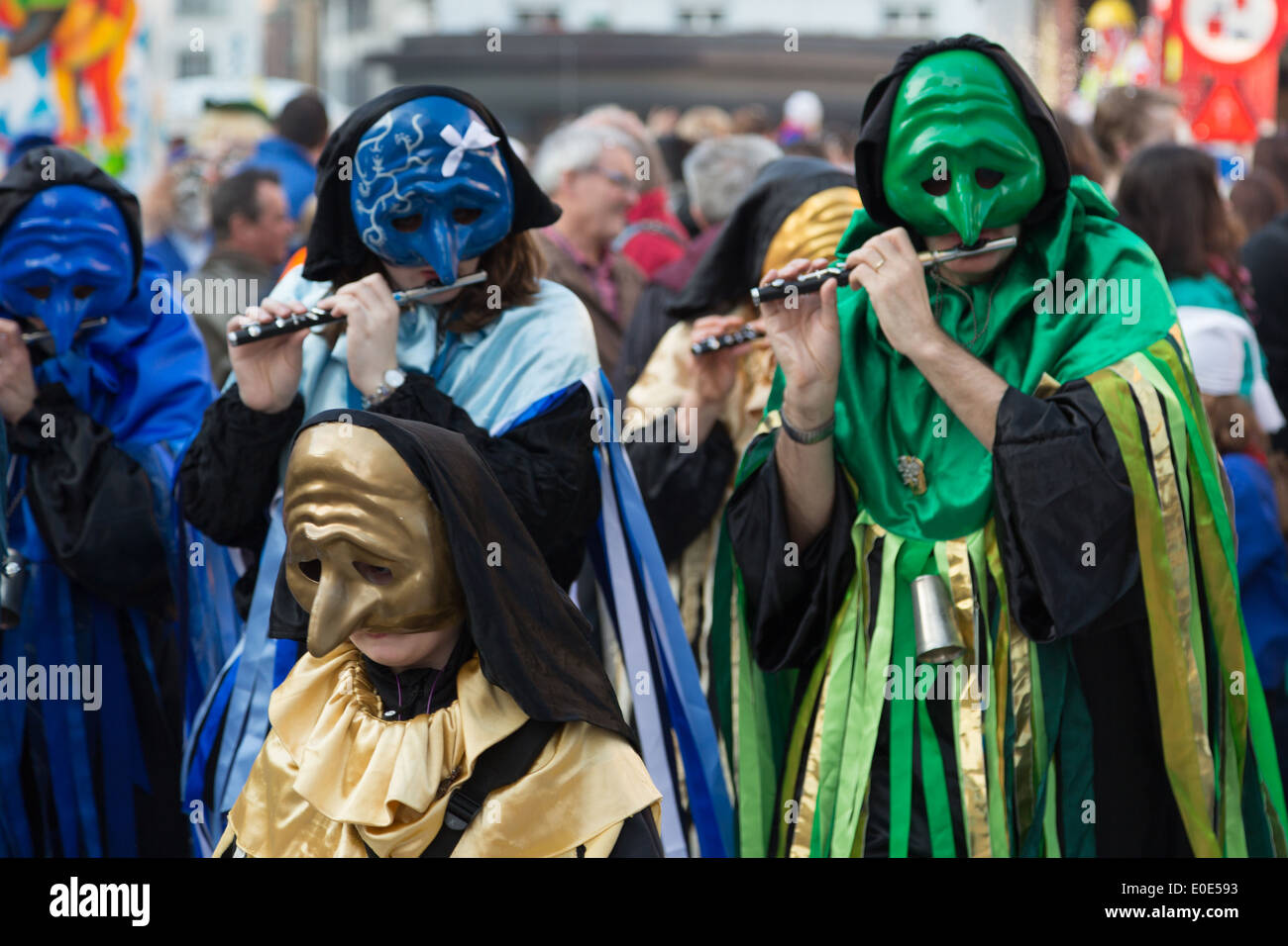 A photograph of some colorful costumes at Basler Fasnacht (carnival) in ...