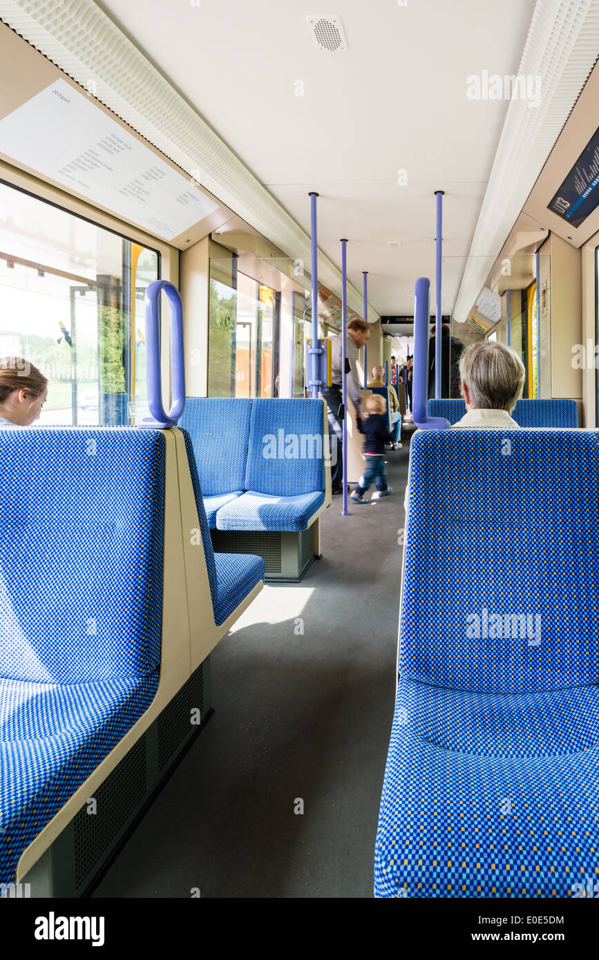 Seats in a tram in Germany Stock Photo - Alamy