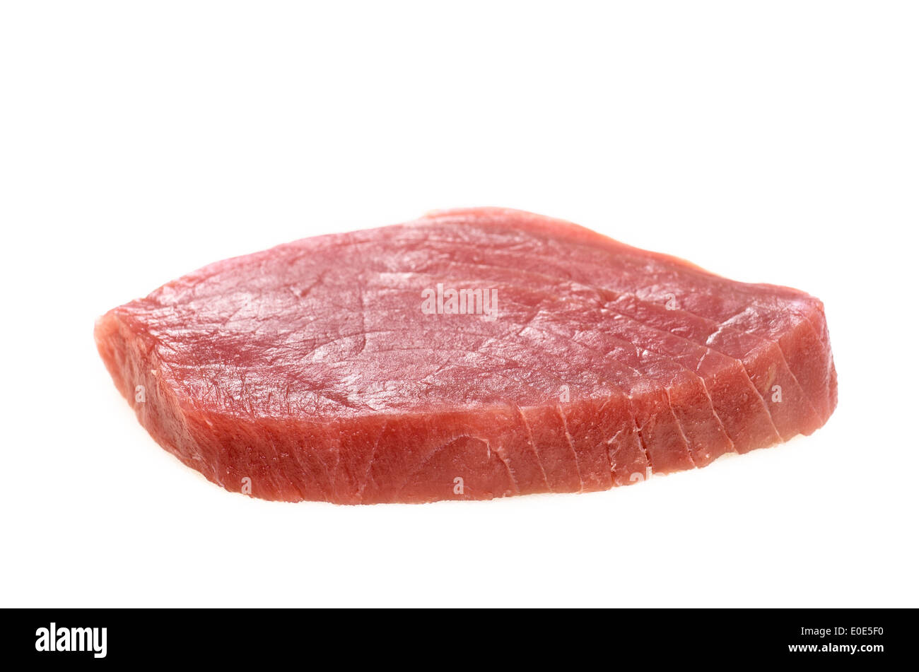 White isolated chop of raw tuna fish Stock Photo - Alamy