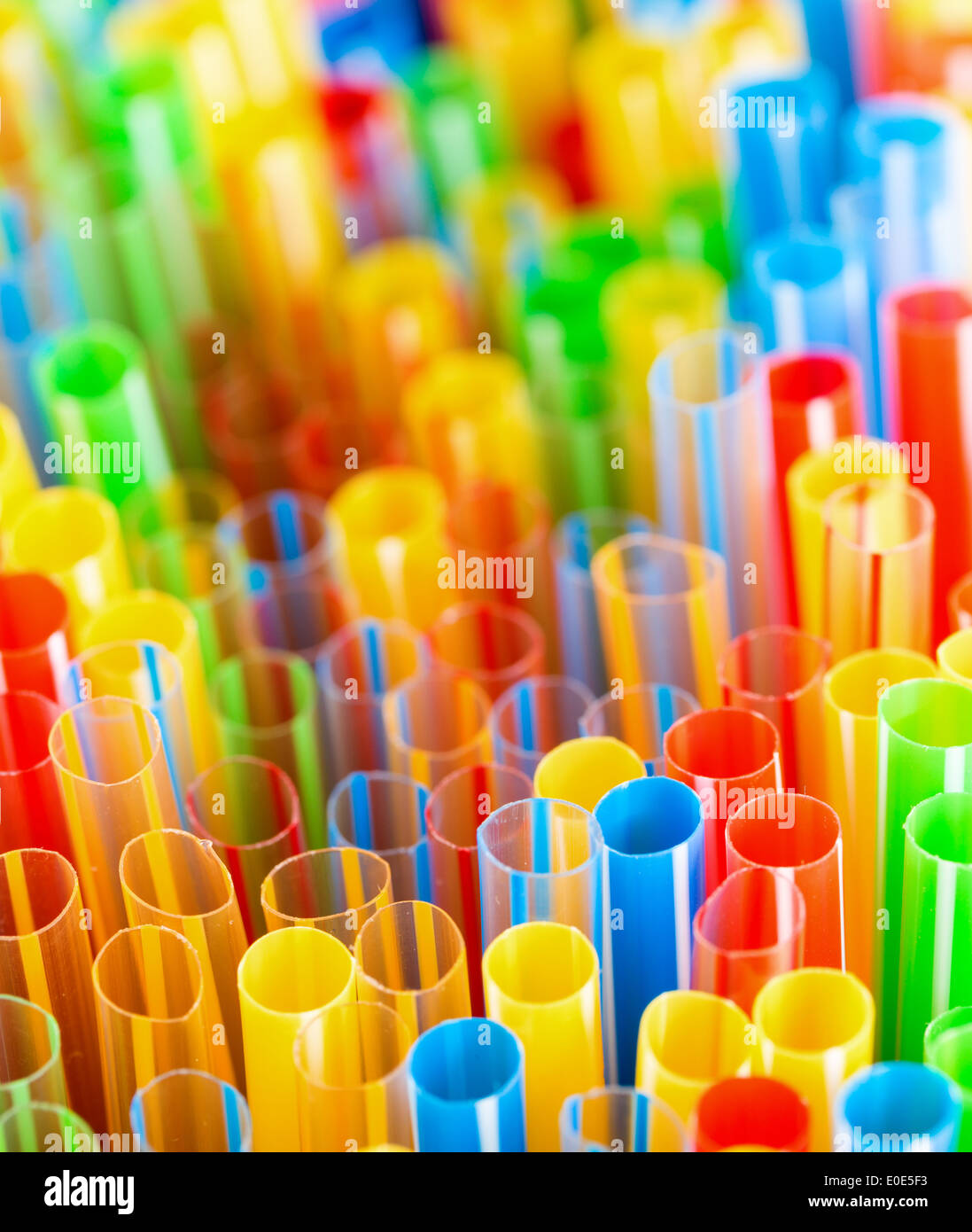 Colored Plastic Drinking Straws closeup, macro Stock Photo - Alamy