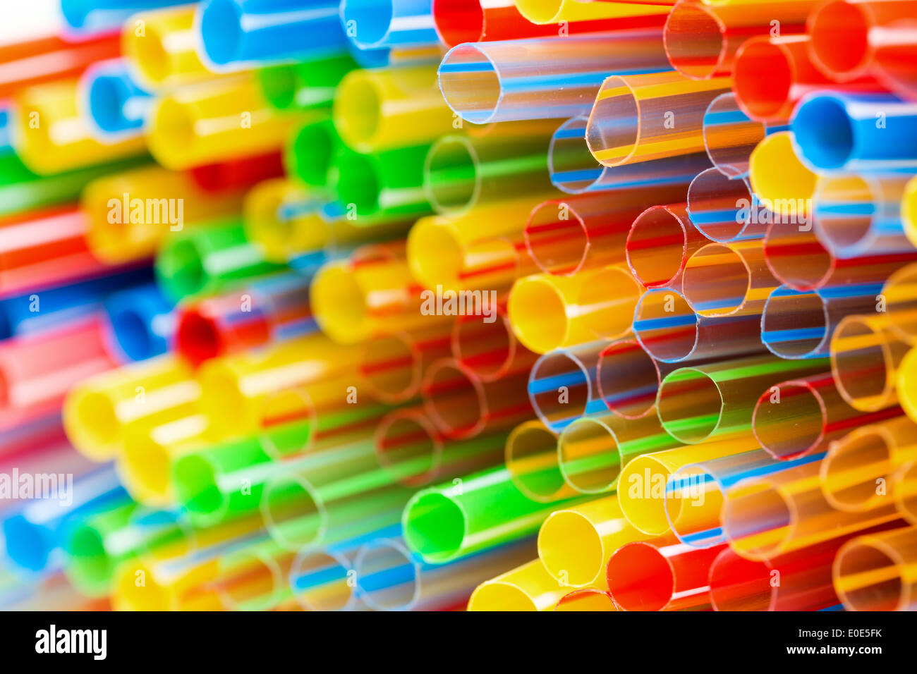 Colored Plastic Drinking Straws closeup, macro Stock Photo - Alamy