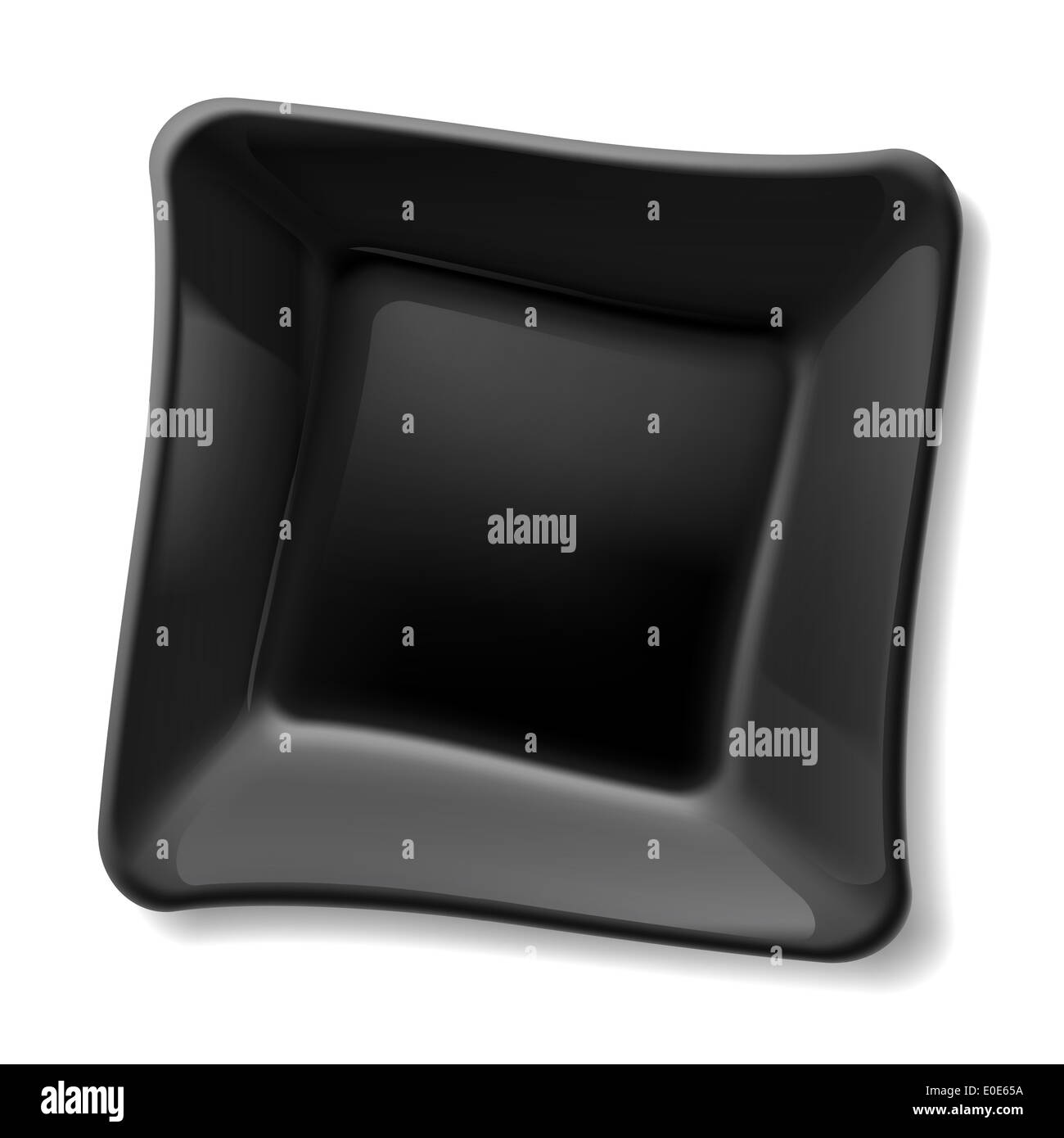 Empty square black plate isolated on white background Stock Photo - Alamy