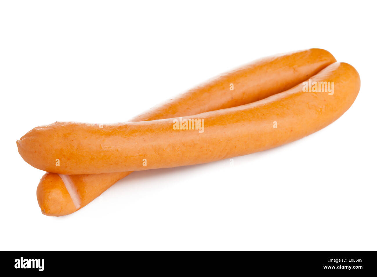 Vienna sausages ("Wiener Würstchen" or "Frankfurter") on white ...
