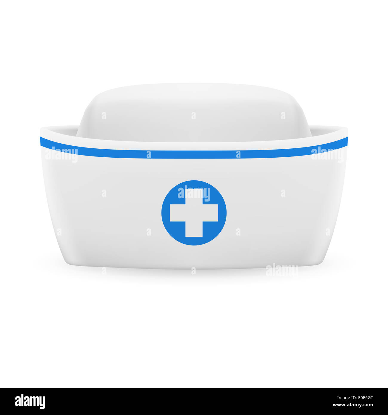 White and blue nurse cap on white background Stock Photo - Alamy