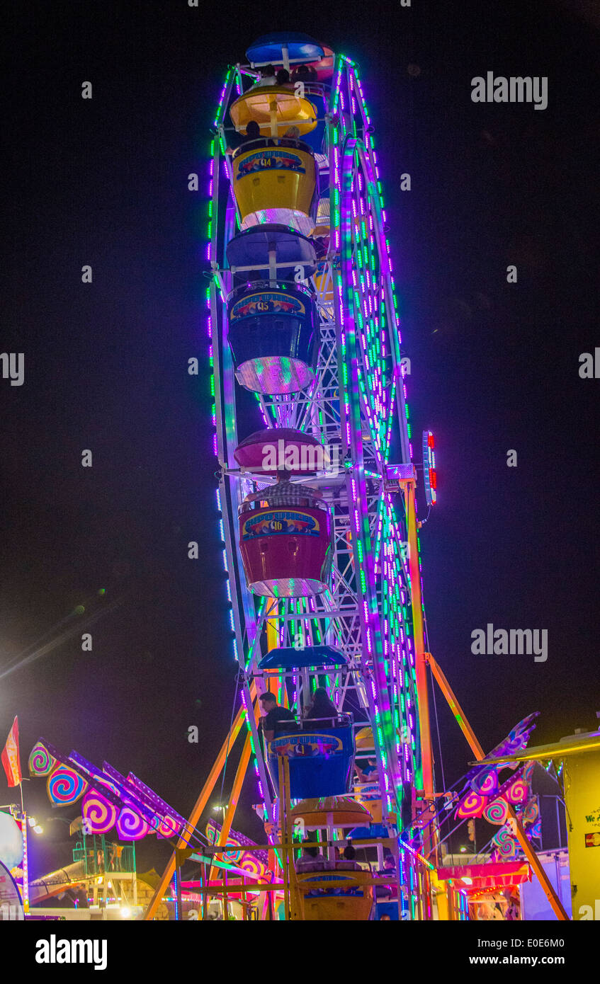 Amusement park at the Clark County Fair and Rodeo held in Logandale ...