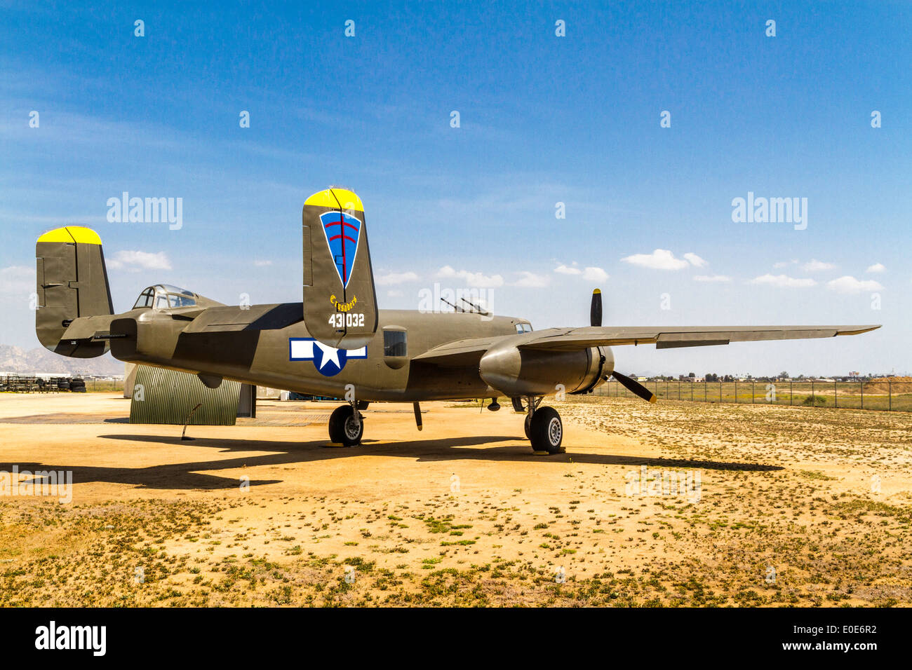 A North American B-25 J Mitchell Bomber at the March Field Air Museum ...