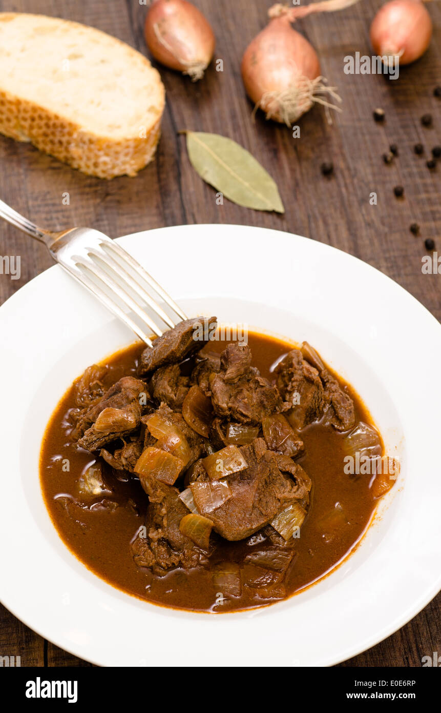 Stewed Venison goulash in vertical format Stock Photo - Alamy