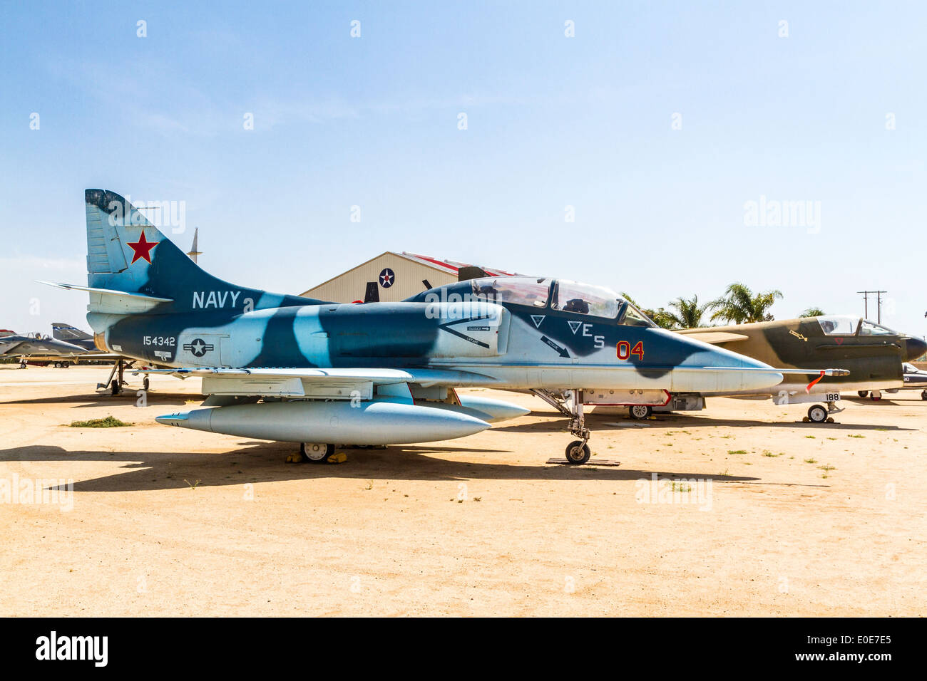 A McDonnell Douglas TA-4J Skyhawk at the March Field Air Museum in ...