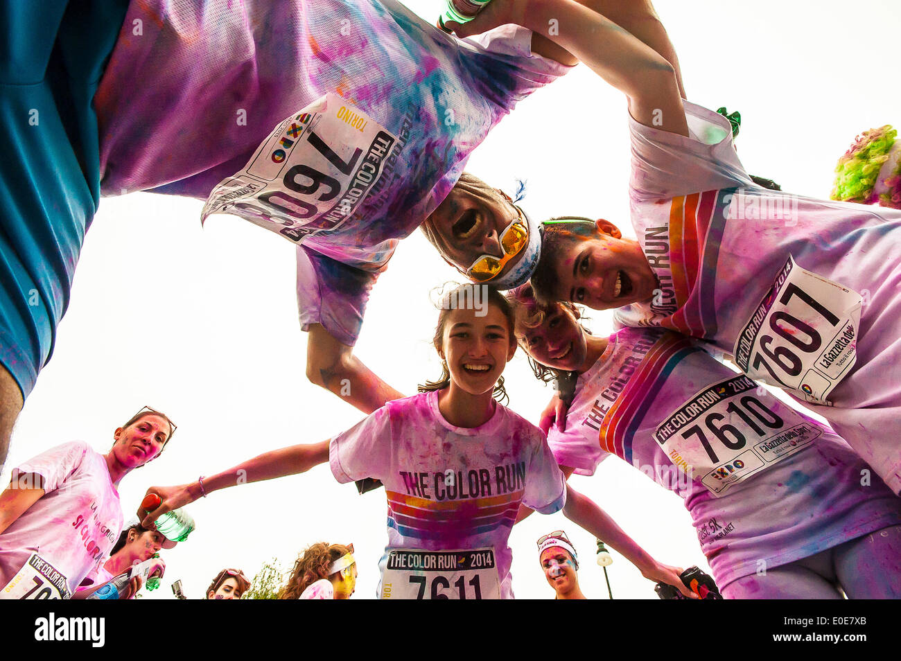 Italy Piedmont Turin Valentino Park The Color Run 10th May 2014. Race 3 ...