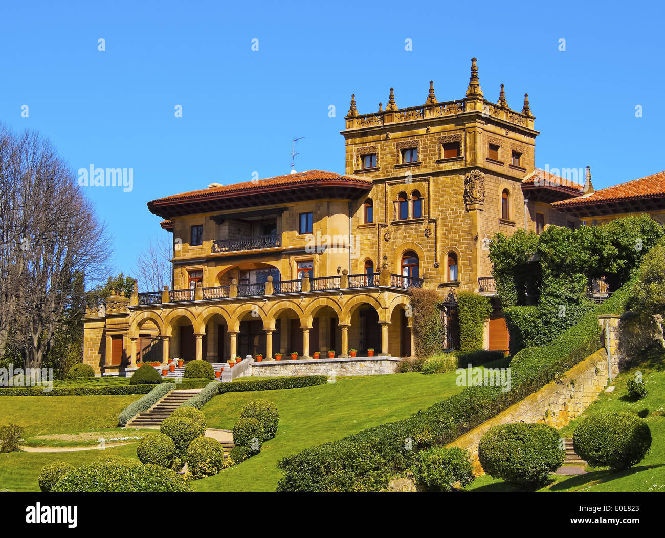 Residential District in Getxo on the coast of Bilbao, Biscay, Basque ...