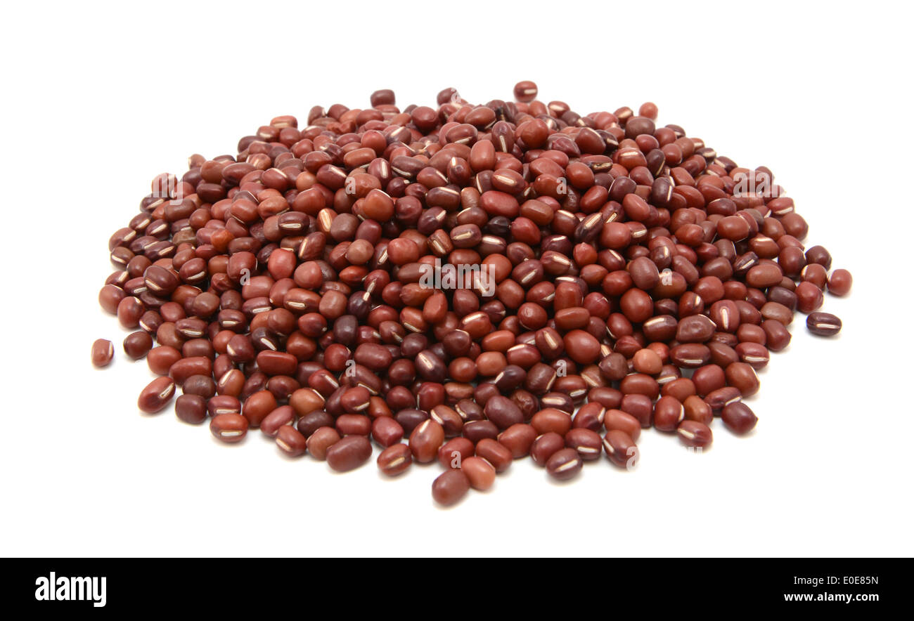 Adzuki, azuki or aduki beans, isolated on a white background Stock ...