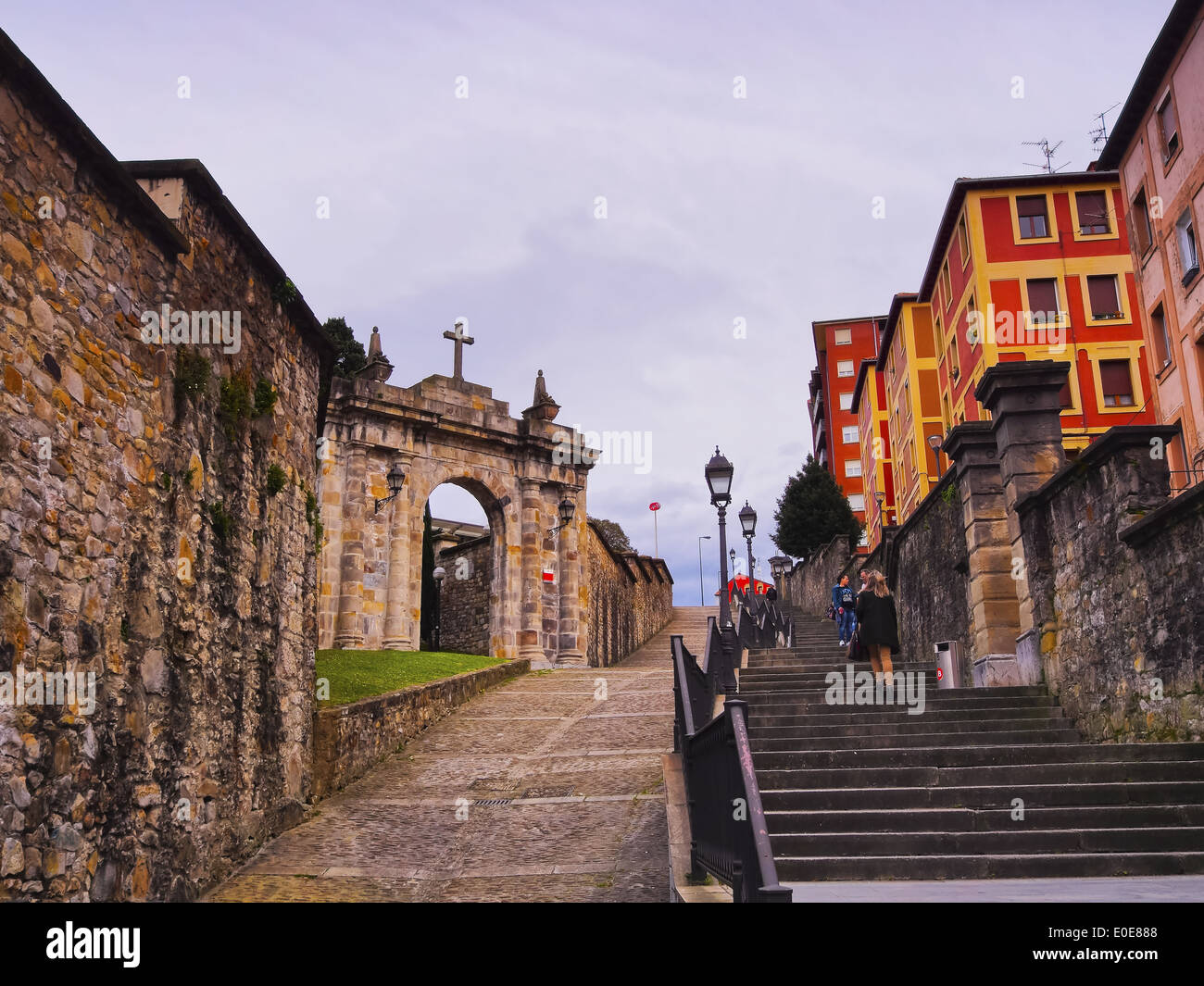 Mallona Gate and Stairs in Bilbao, Biscay, Basque Country, Spain Stock ...